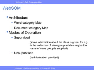 Self-Organizing Maps (SOMs) an unsupervised machine learning algorithm | PPT