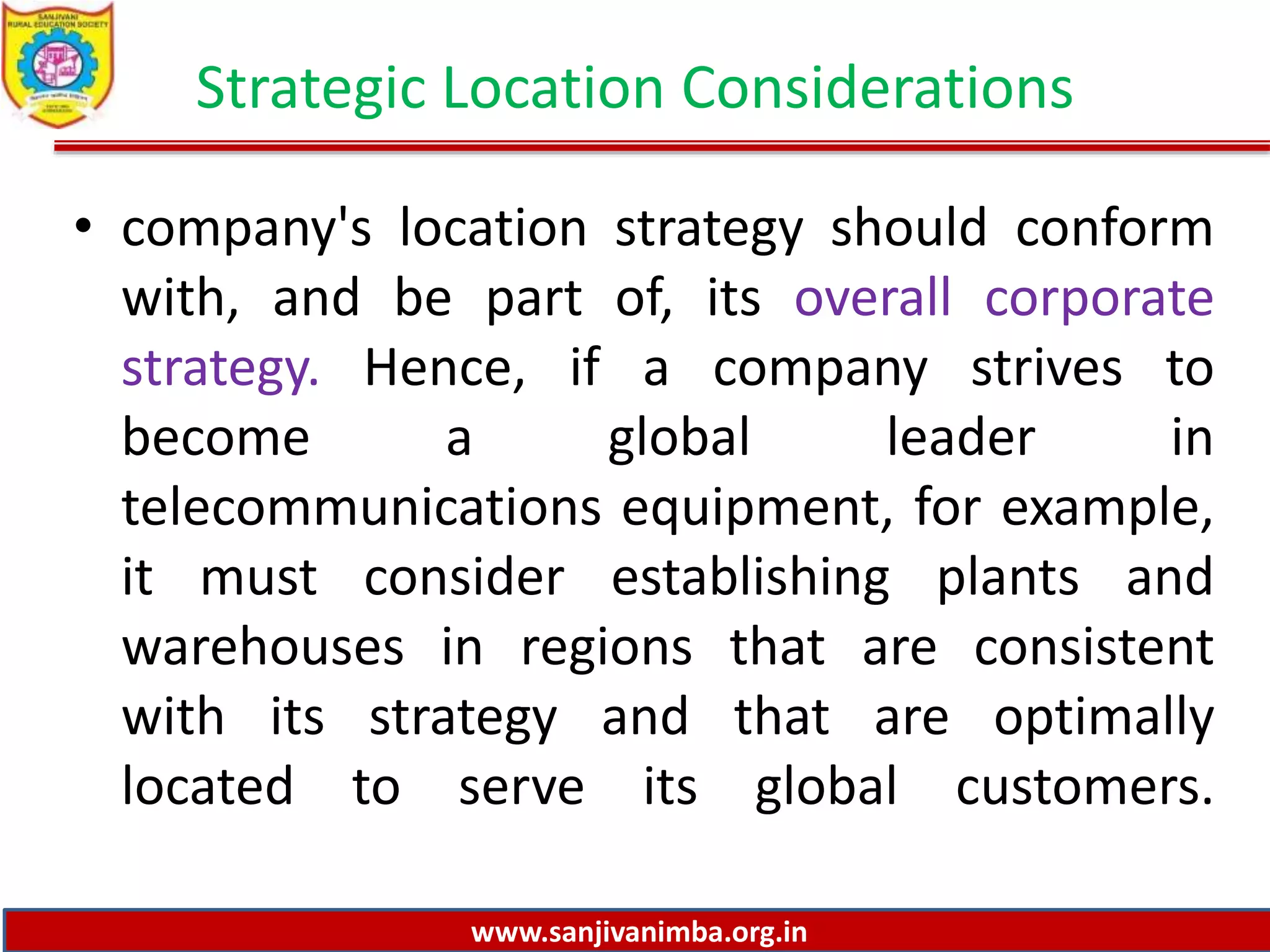 Strategic Location Considration | PPT
