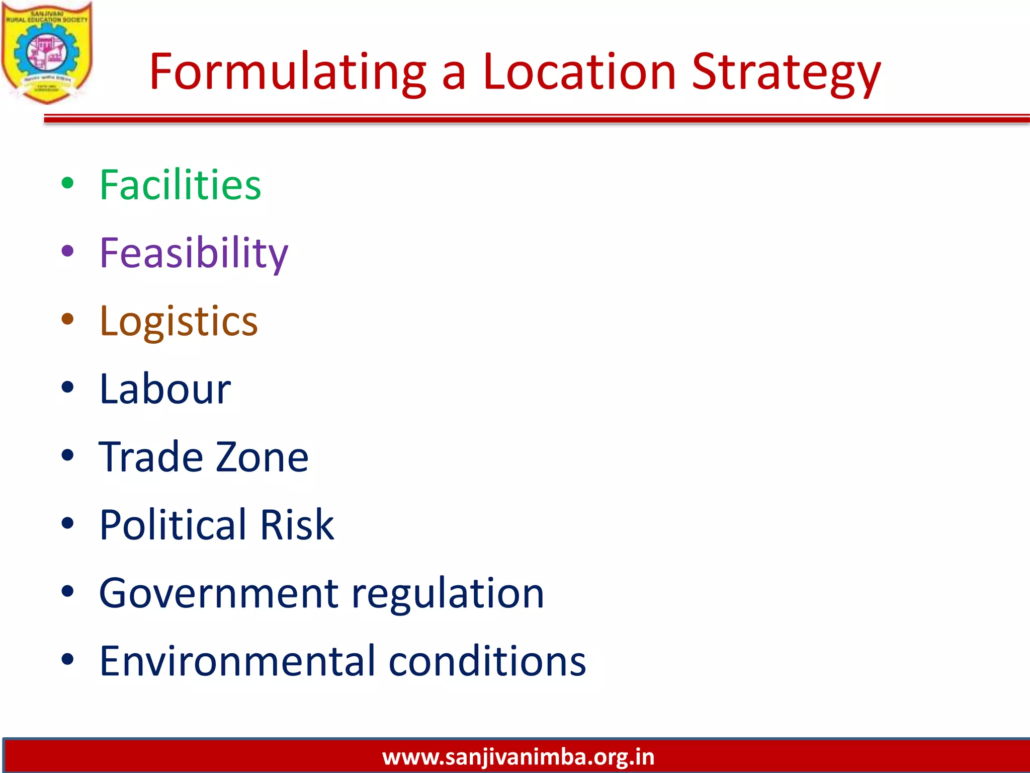 Strategic Location Considration | PPT