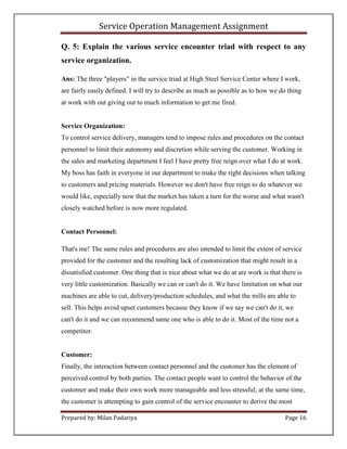 Service and Operation management | PDF