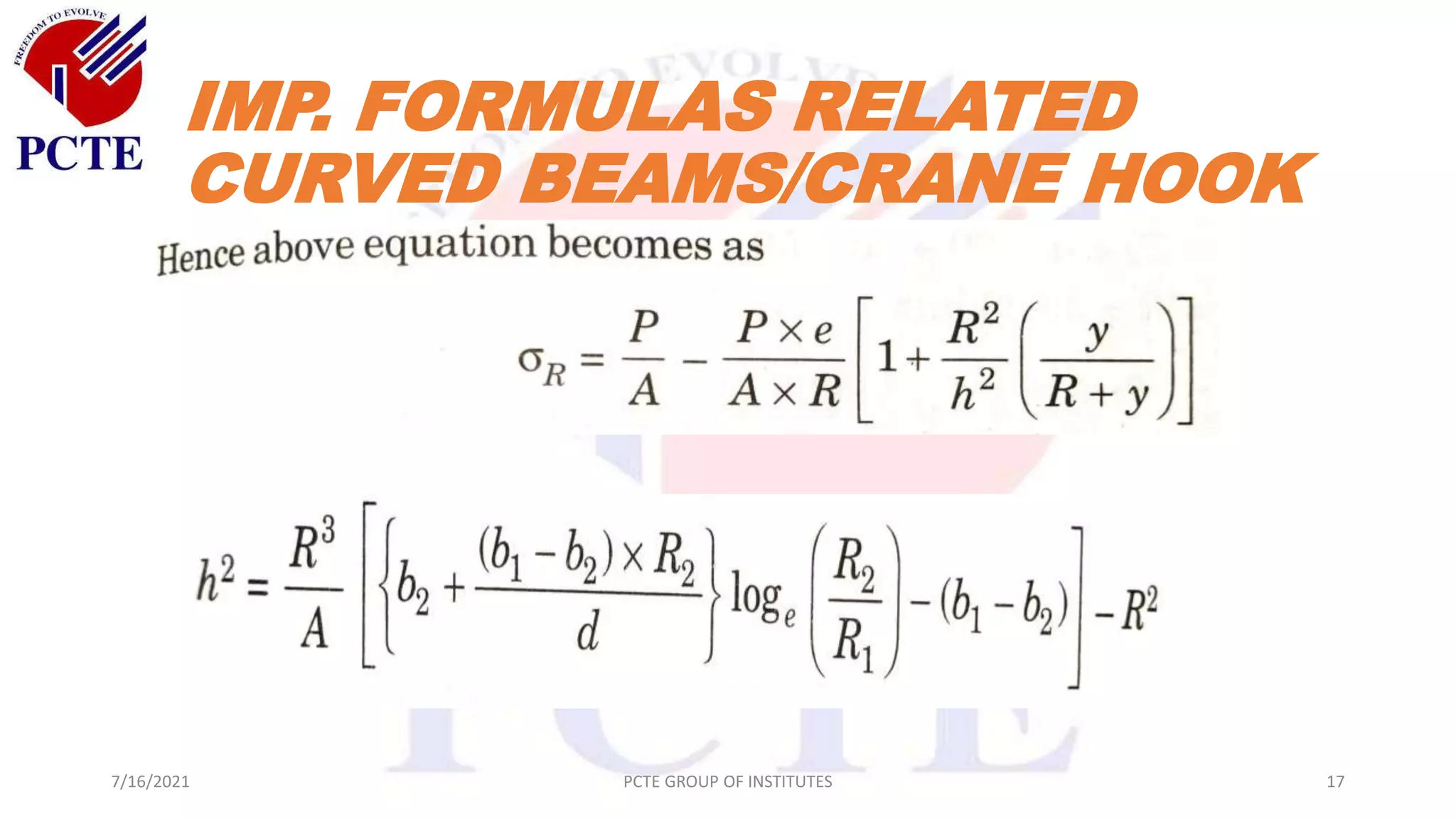 CURVED BEAMS/CRANE HOOK CURVED BARS SOM ppt by Sandeep Kumar | PPTX