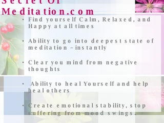Self Healing Meditation Technique | PPT