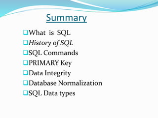 Basic SQL and History | PPTX