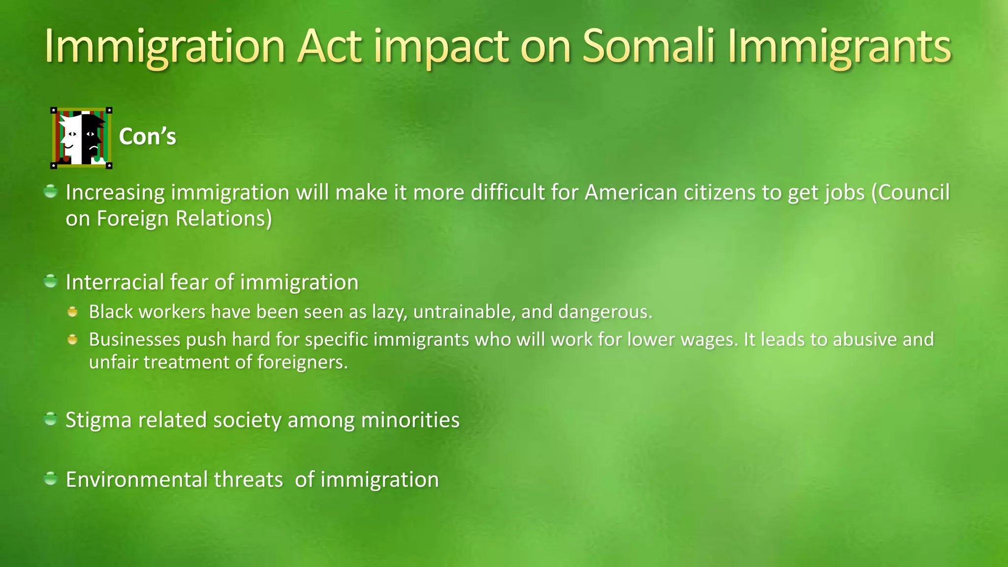 Somali immigration power point | PPTX