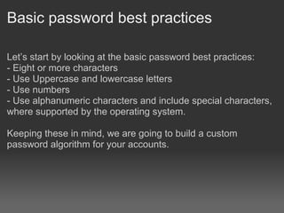 So Many Passwords So Little Mind | PPT