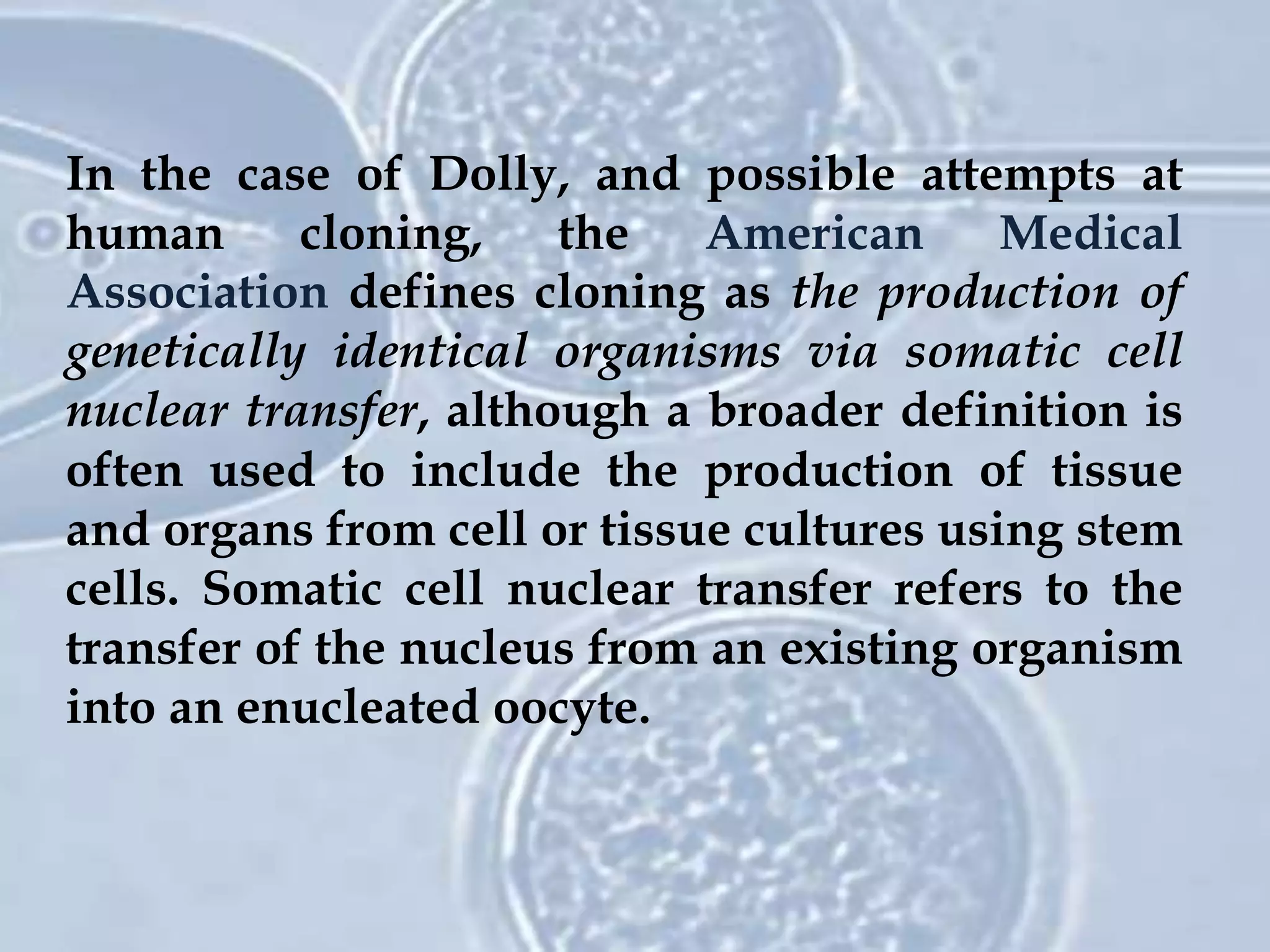 Somatic cell cloning | PPTX
