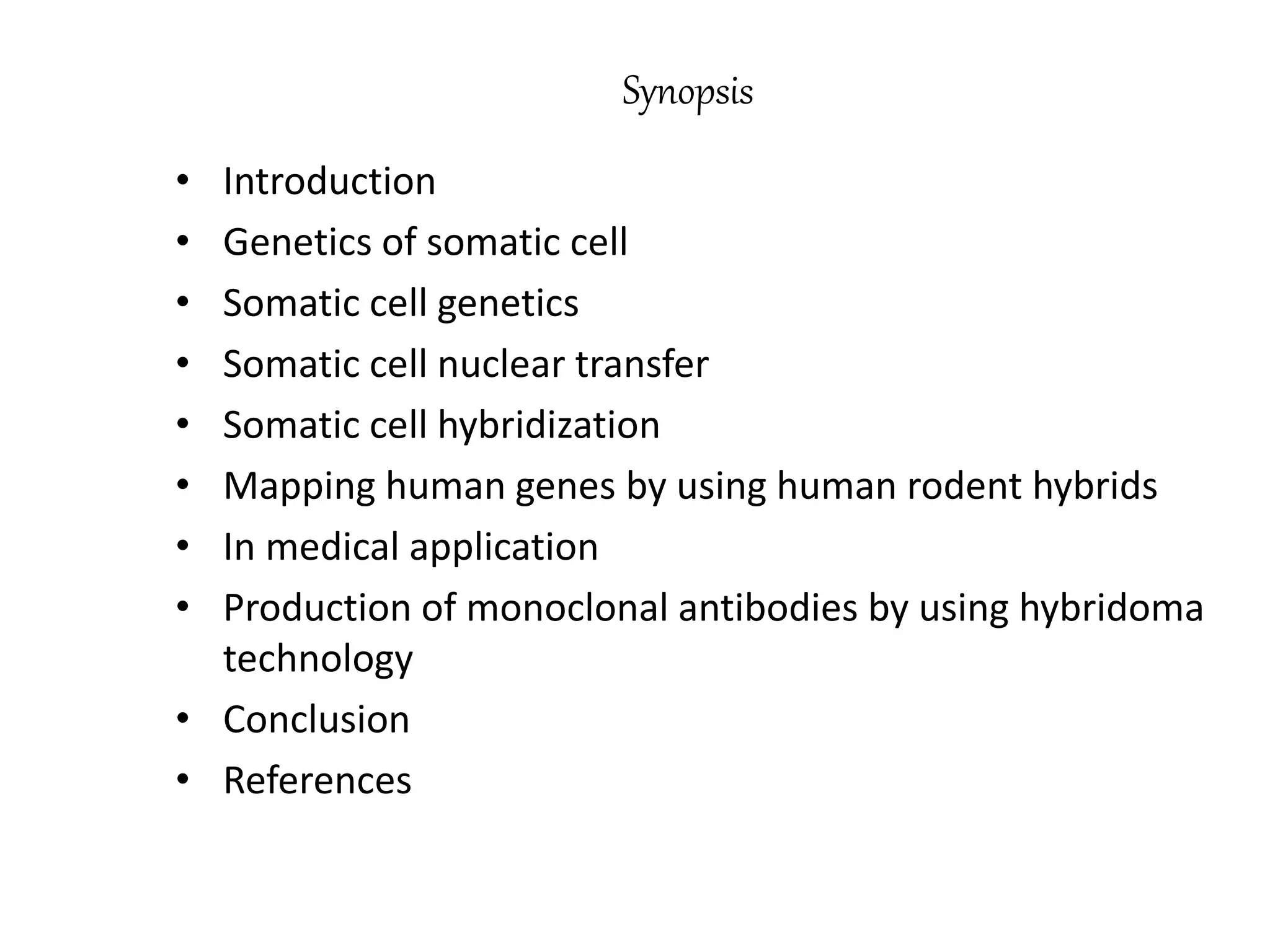 Somatic cell genetics | PPT