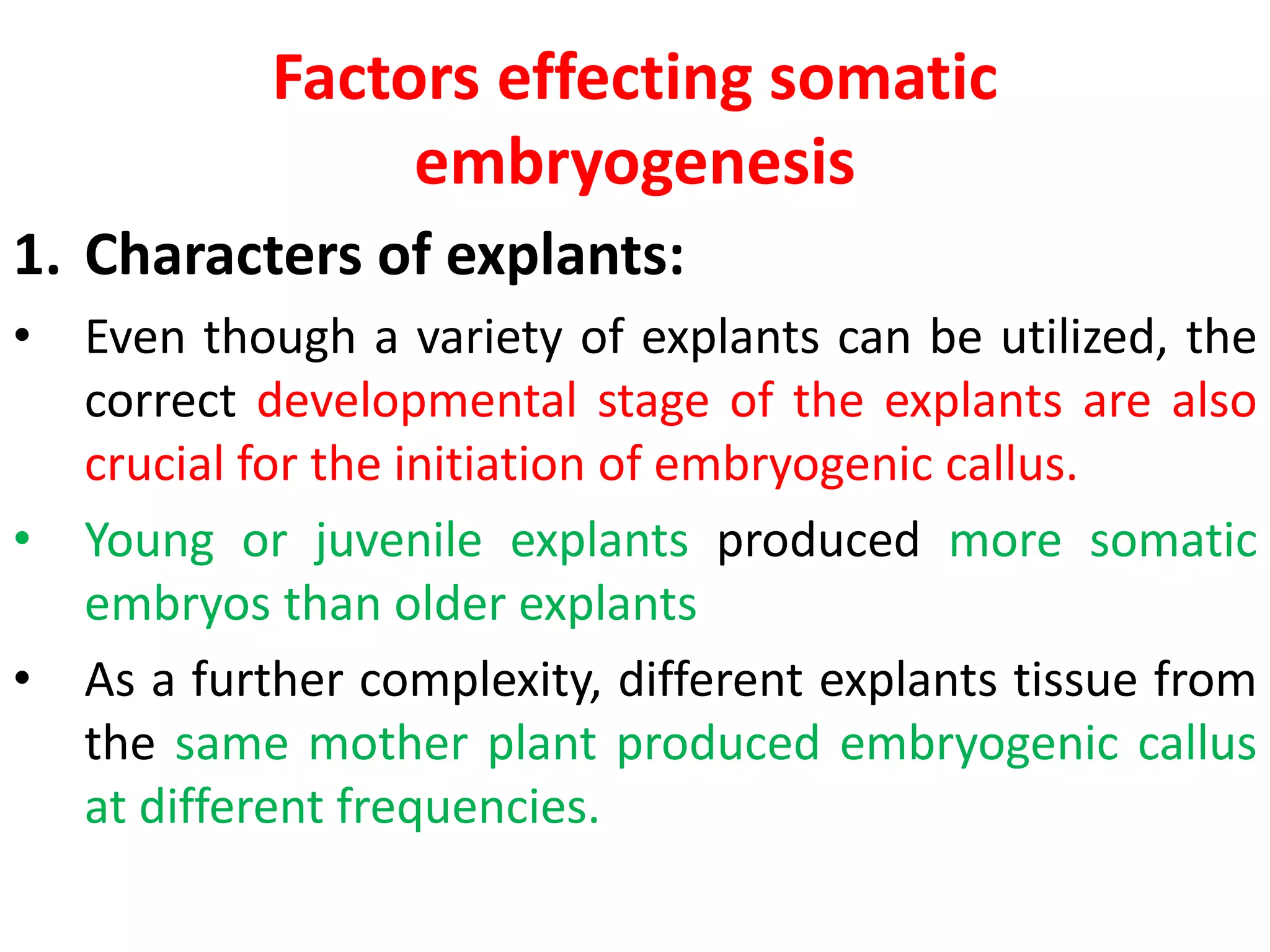 Somatic embryogenesis | PPTX | Infertility | Reproductive Health