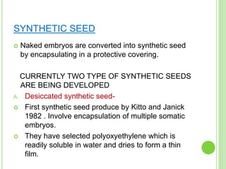 Somatic embryogenesis, in plant tissue culture | PPTX