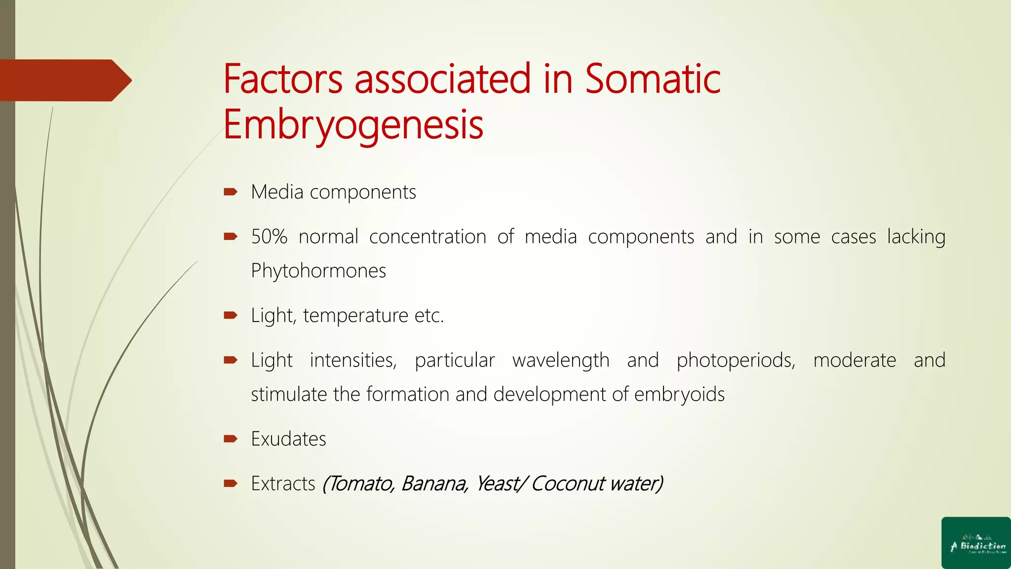 Plant Tissue Culture: Somatic Embryogenesis | PPTX