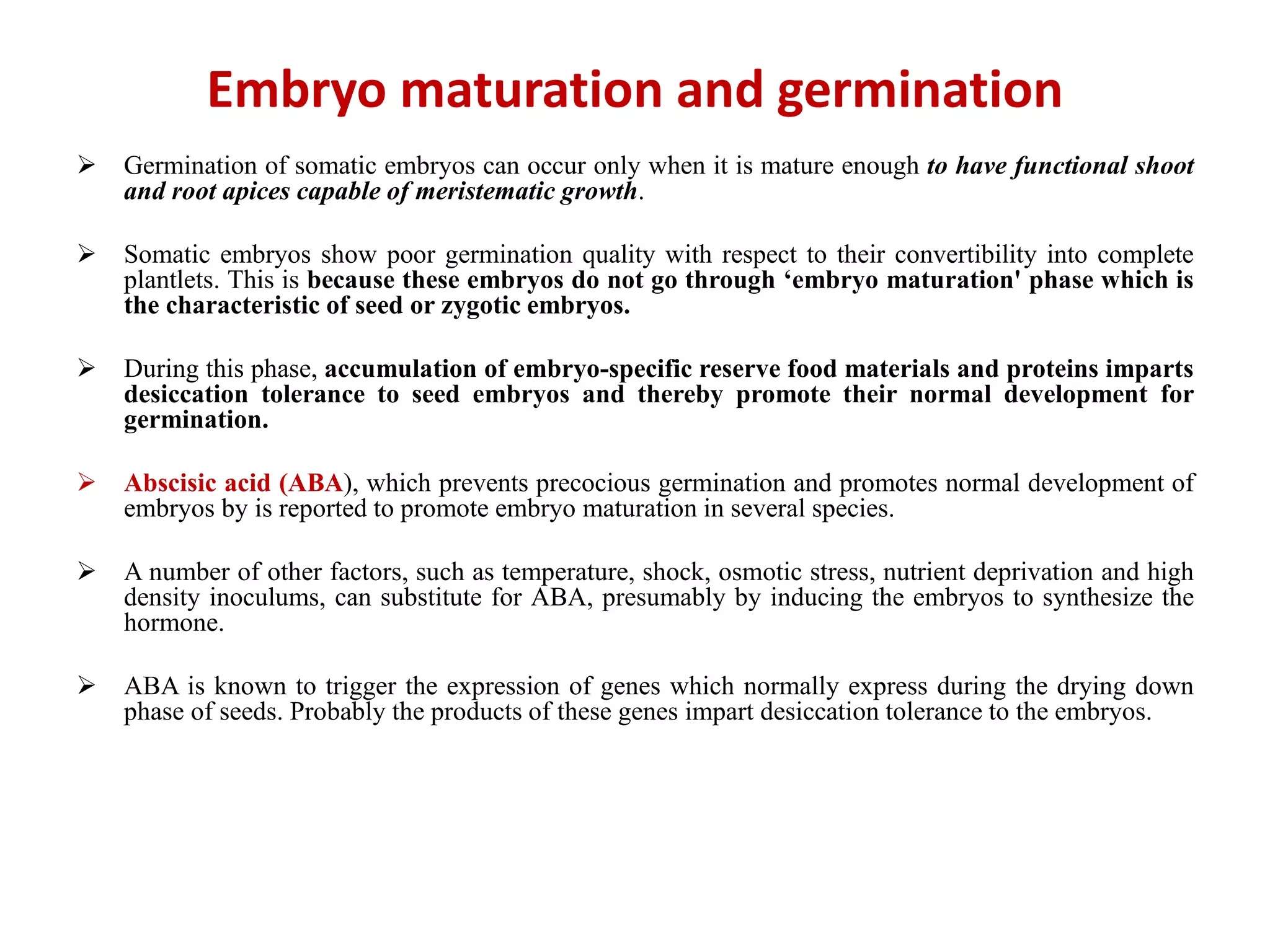Somatic embryogenesis and artificial seed production | PPTX