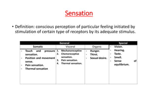 Somatic mechanoceptive sensation.hussein f. sakr | PPTX