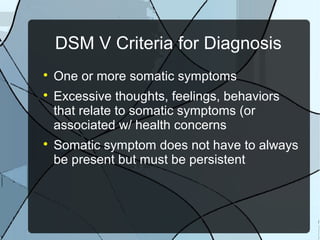Somatic symptom disorder | PPT