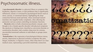 Somatic Symptom Illness by bsc nursing studentsl | PPTX