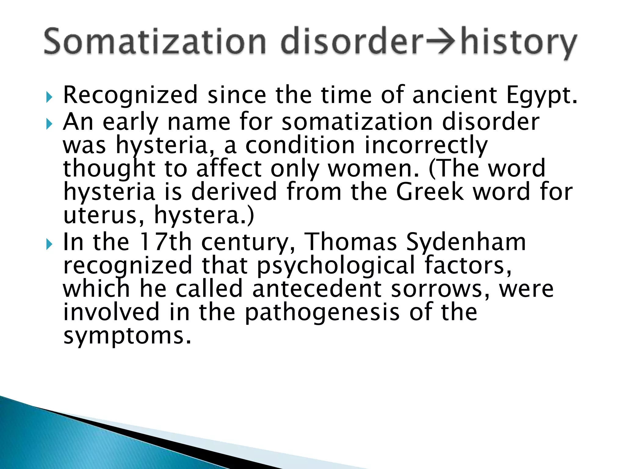 Somatization disorder | PPTX