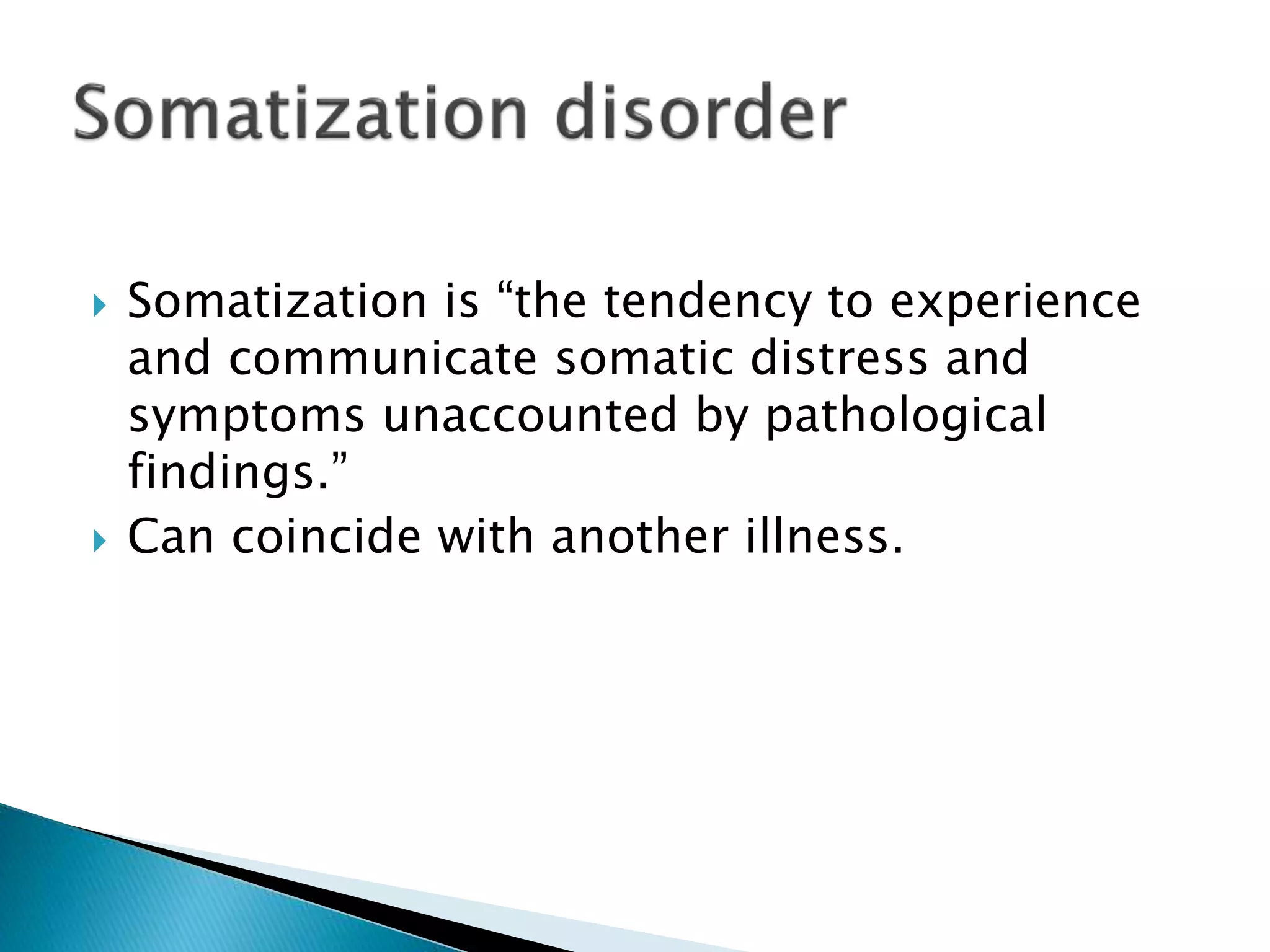 Somatization disorder | PPTX