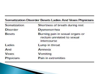 Somatization disorder | PPTX