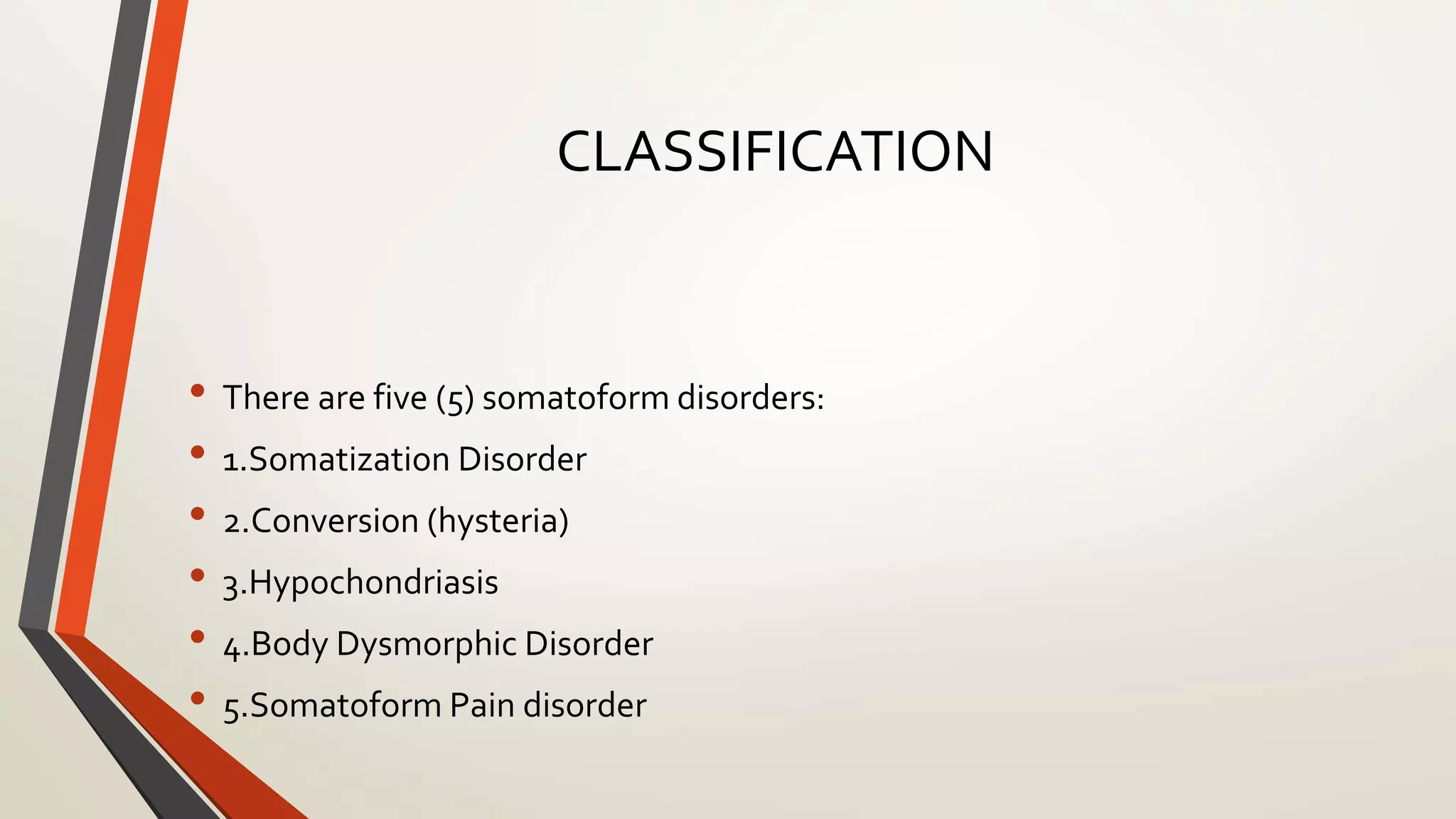 Somatoform disorders | PPTX