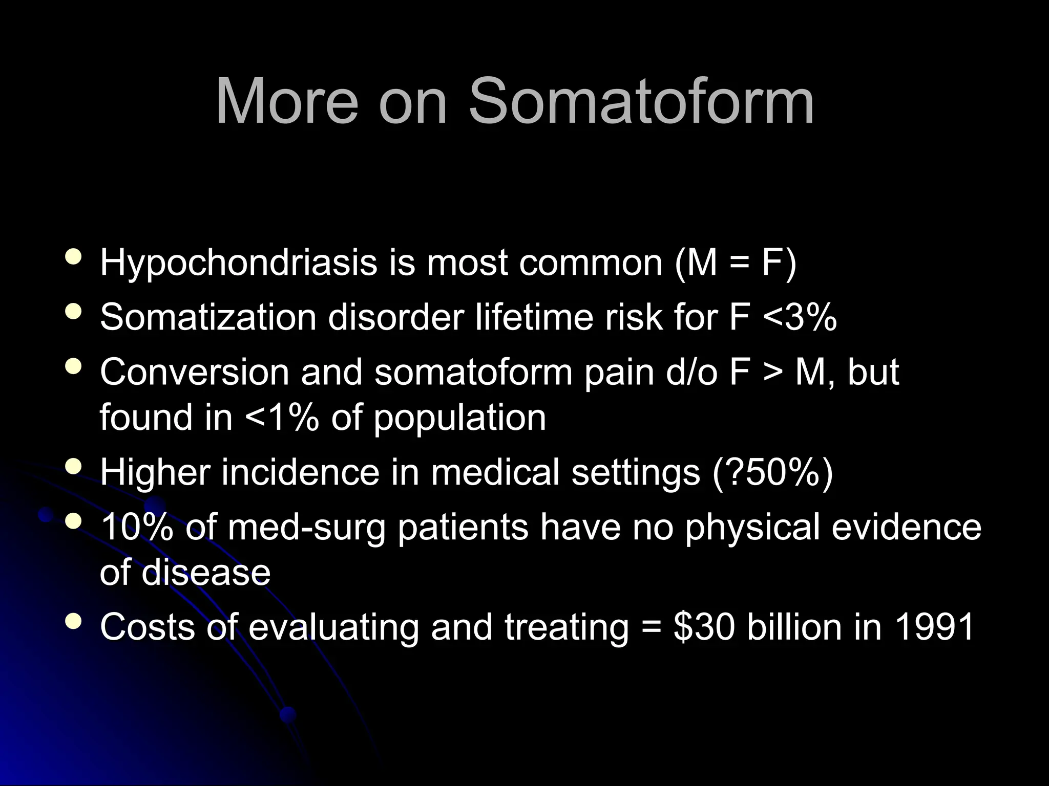lecture notes on somatoform-disorders ppt | PPT