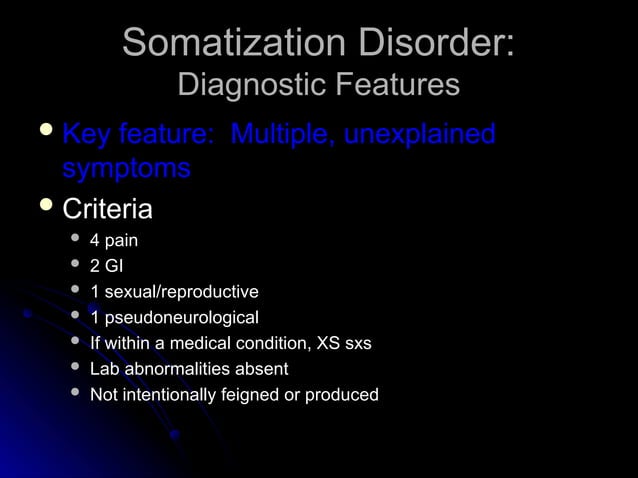 lecture notes on somatoform-disorders ppt | PPT