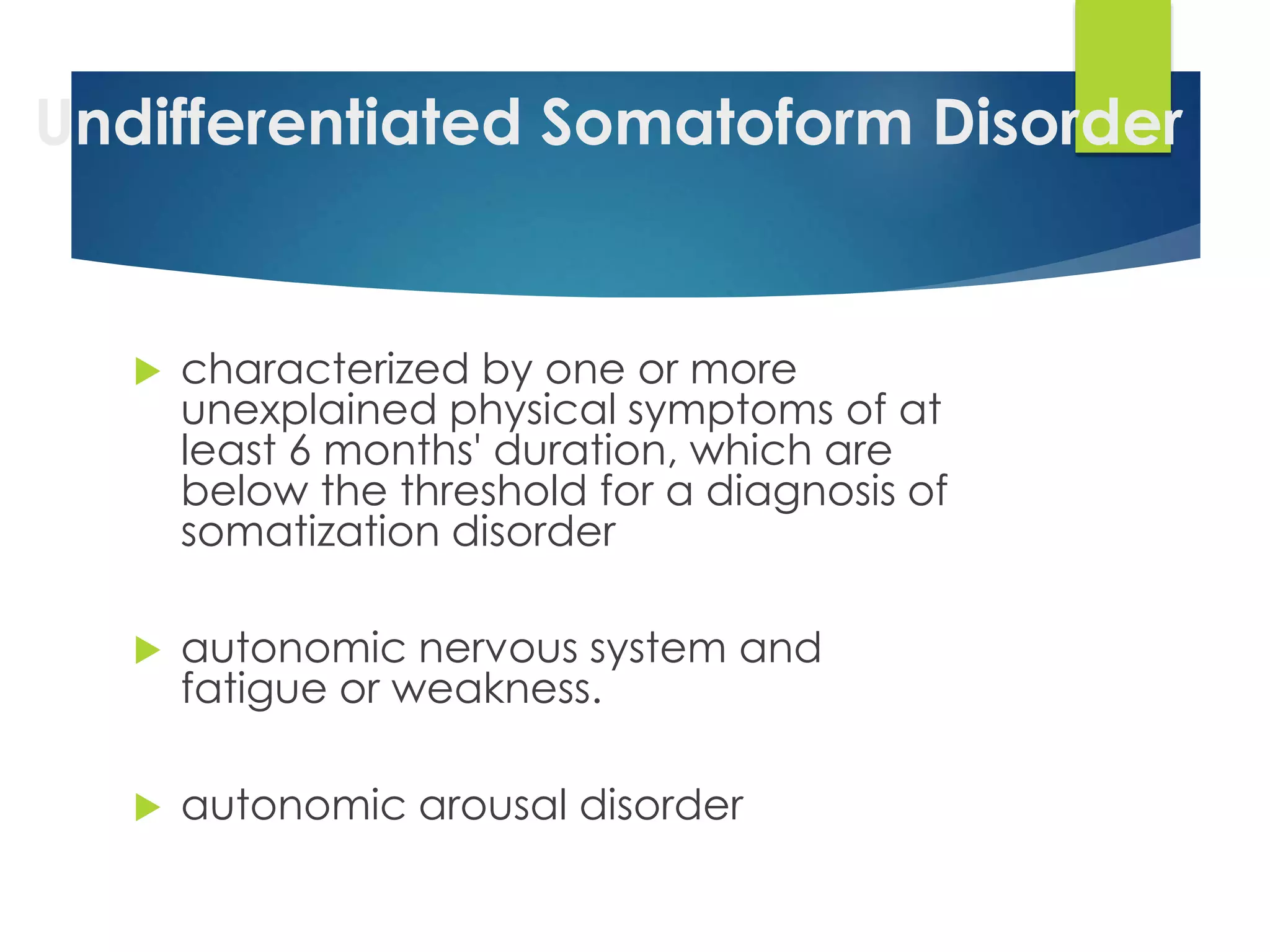 Somatoform disorder | PPT