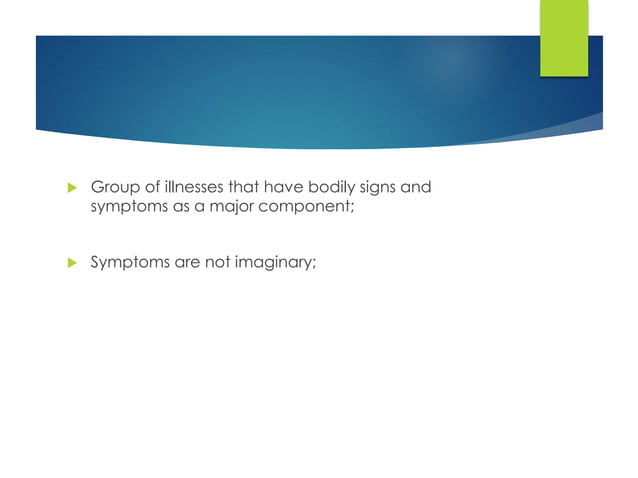 Somatoform disorder | PPT