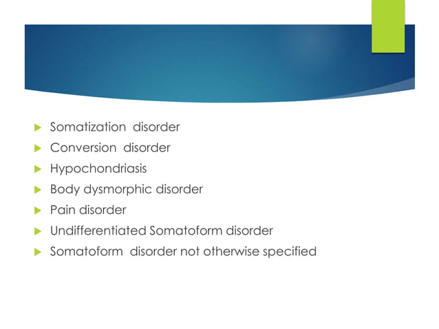 Somatoform disorder | PPT
