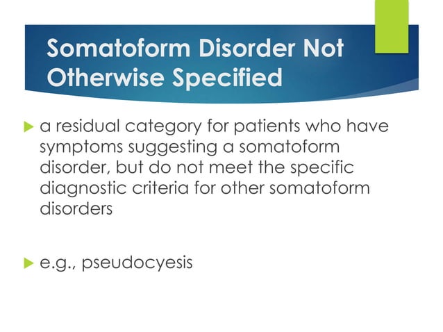 Somatoform disorder | PPT