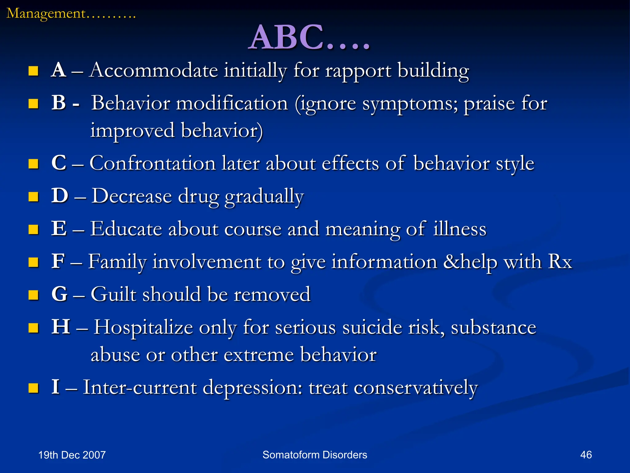 Somatoform Disorder A Nightmare for physician GMC.ppt