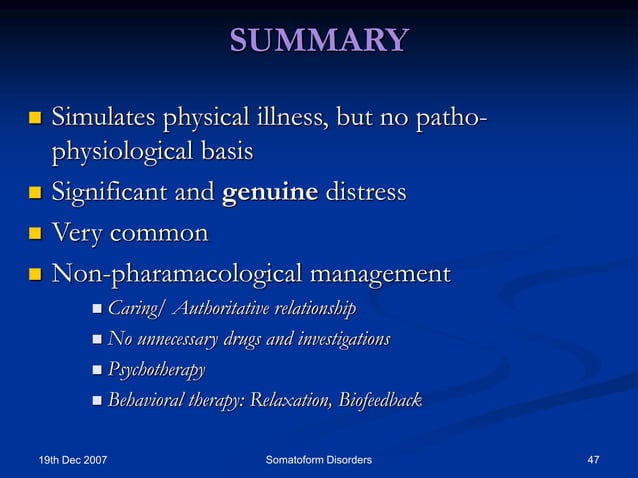 Somatoform Disorder A Nightmare for physician GMC.ppt