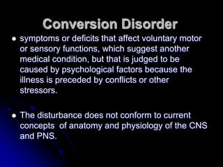 Somatoform disorders,PSYCH II | PPTX
