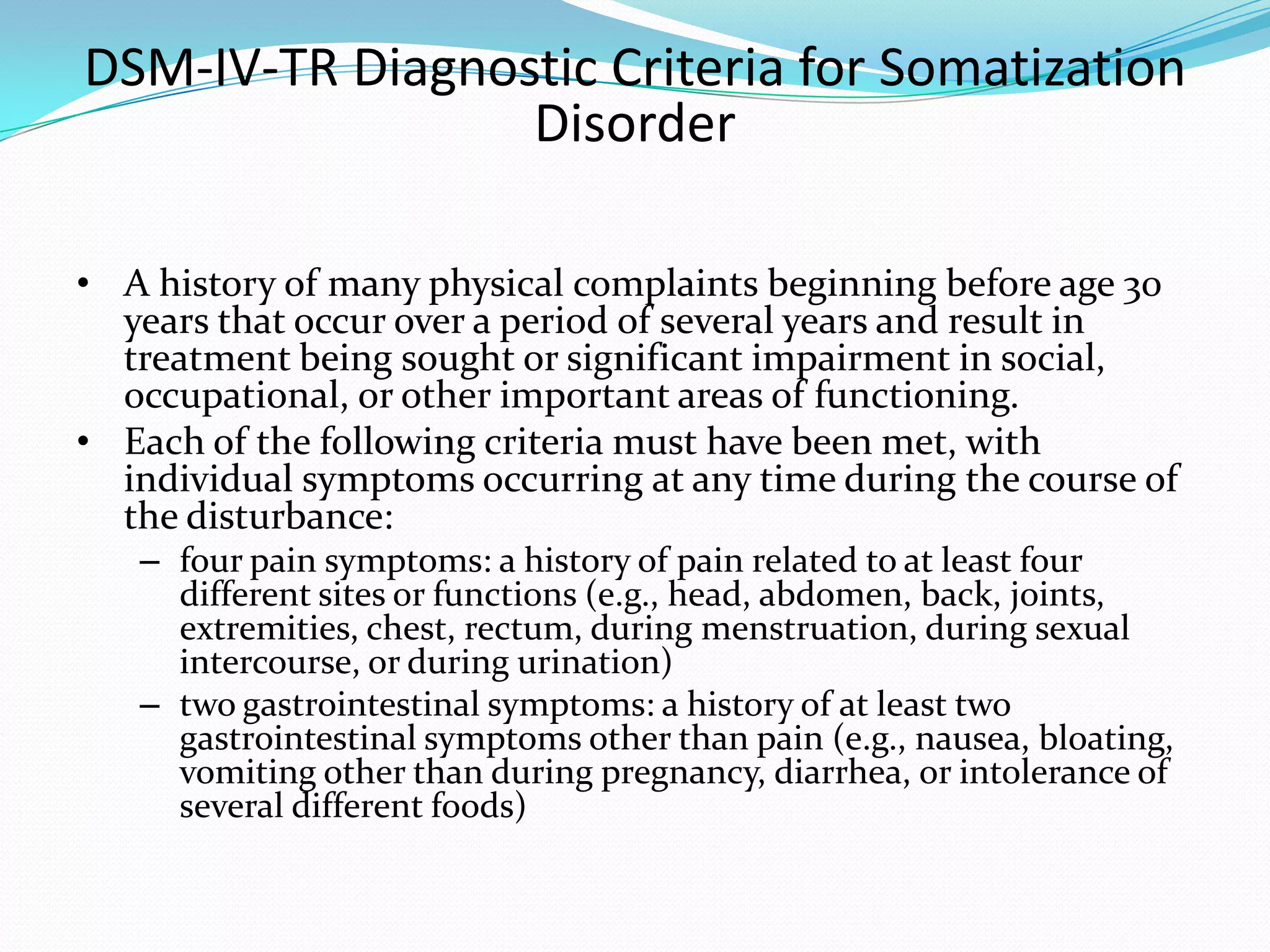 Somatoform disorders | PPTX