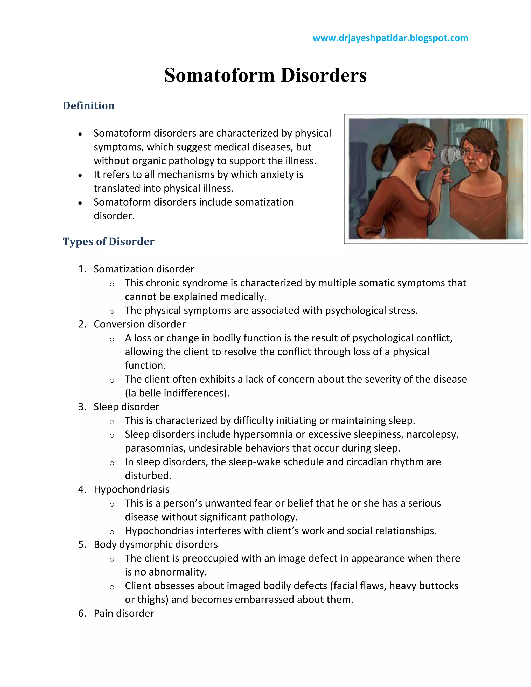 Somatoform disorders | PDF