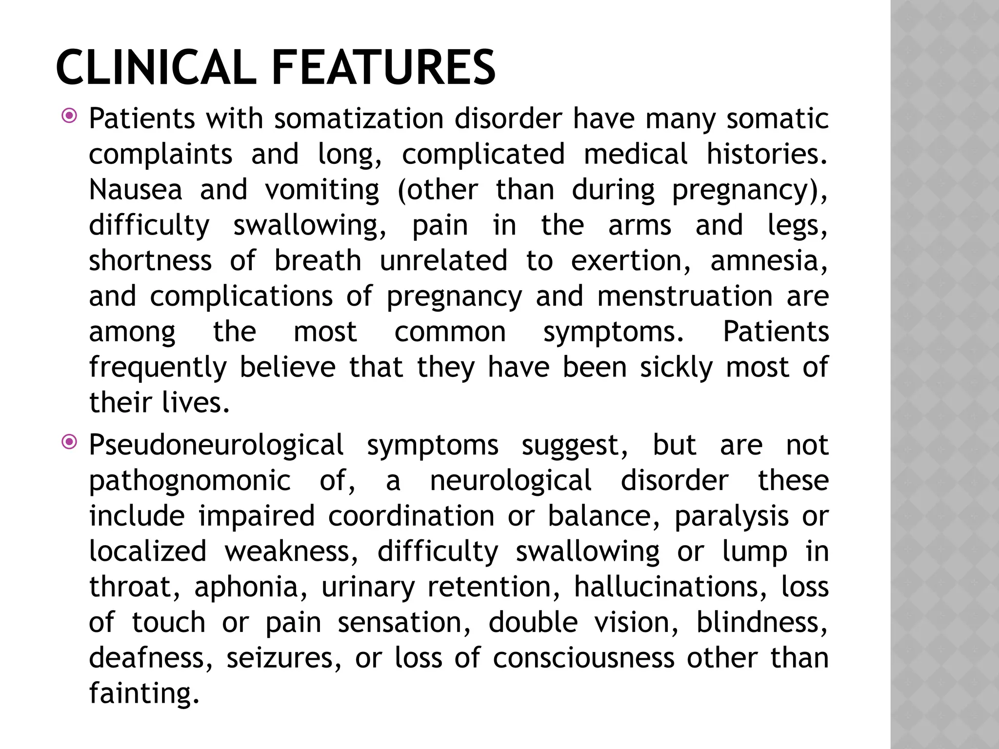 Somatoform disorders.pptx definition, pathophysiology | PPTX