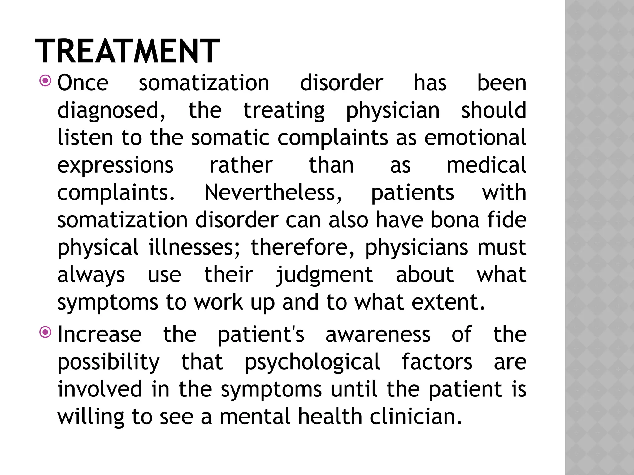 Somatoform disorders.pptx definition, pathophysiology | PPTX