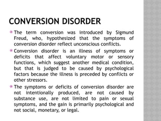 Somatoform disorders.pptx definition, pathophysiology | PPTX