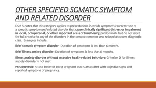 somatoform disorders in mental health & psychopathology | PPTX