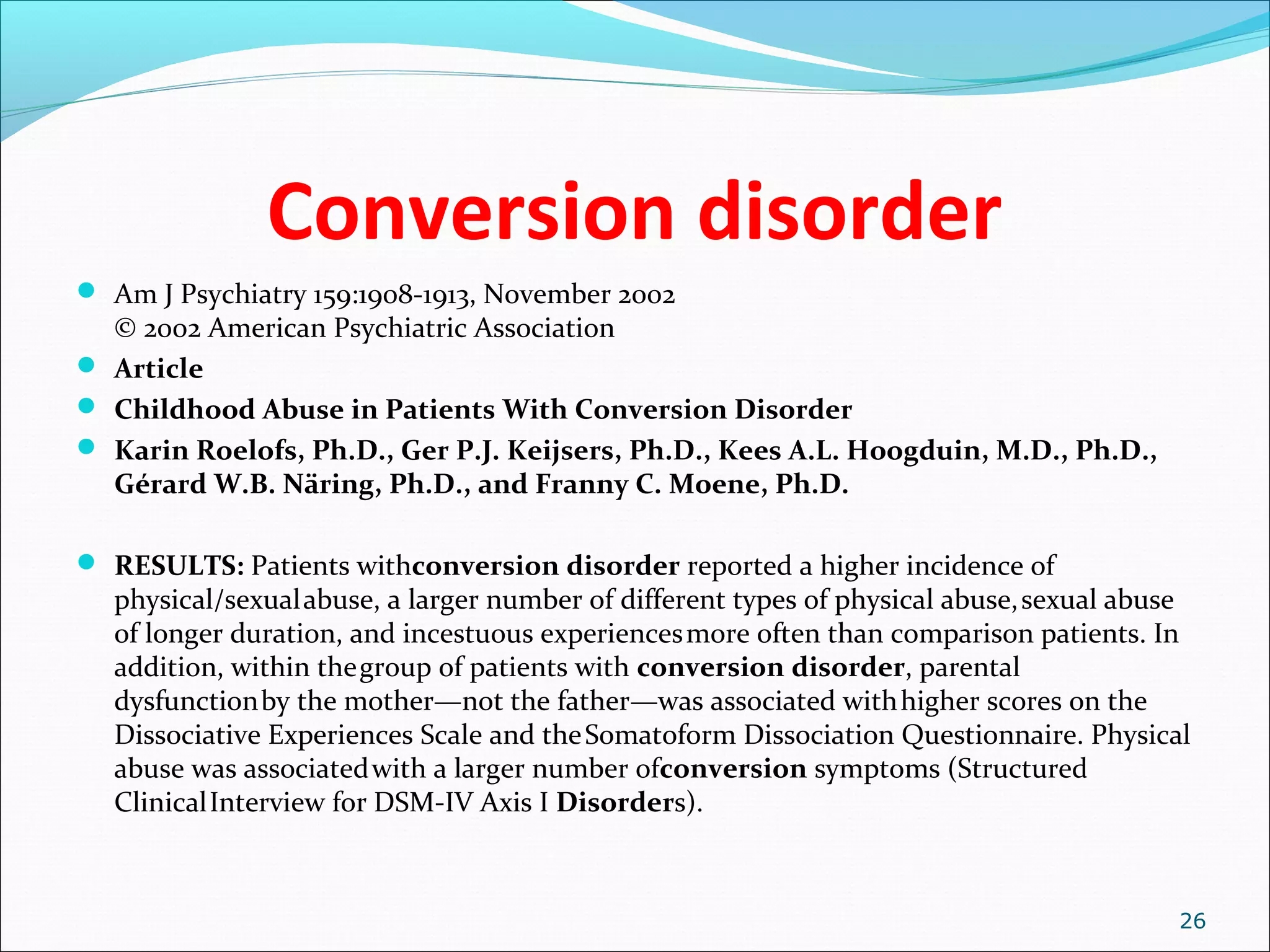 psychiatry.Somatoform disorders animation part i.(dr.nzar) | PPT