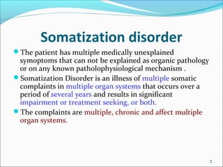 psychiatry.Somatoform disorders animation part i.(dr.nzar) | PPT