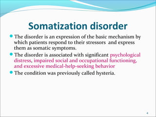 psychiatry.Somatoform disorders animation part i.(dr.nzar) | PPT