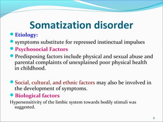 psychiatry.Somatoform disorders animation part i.(dr.nzar) | PPT