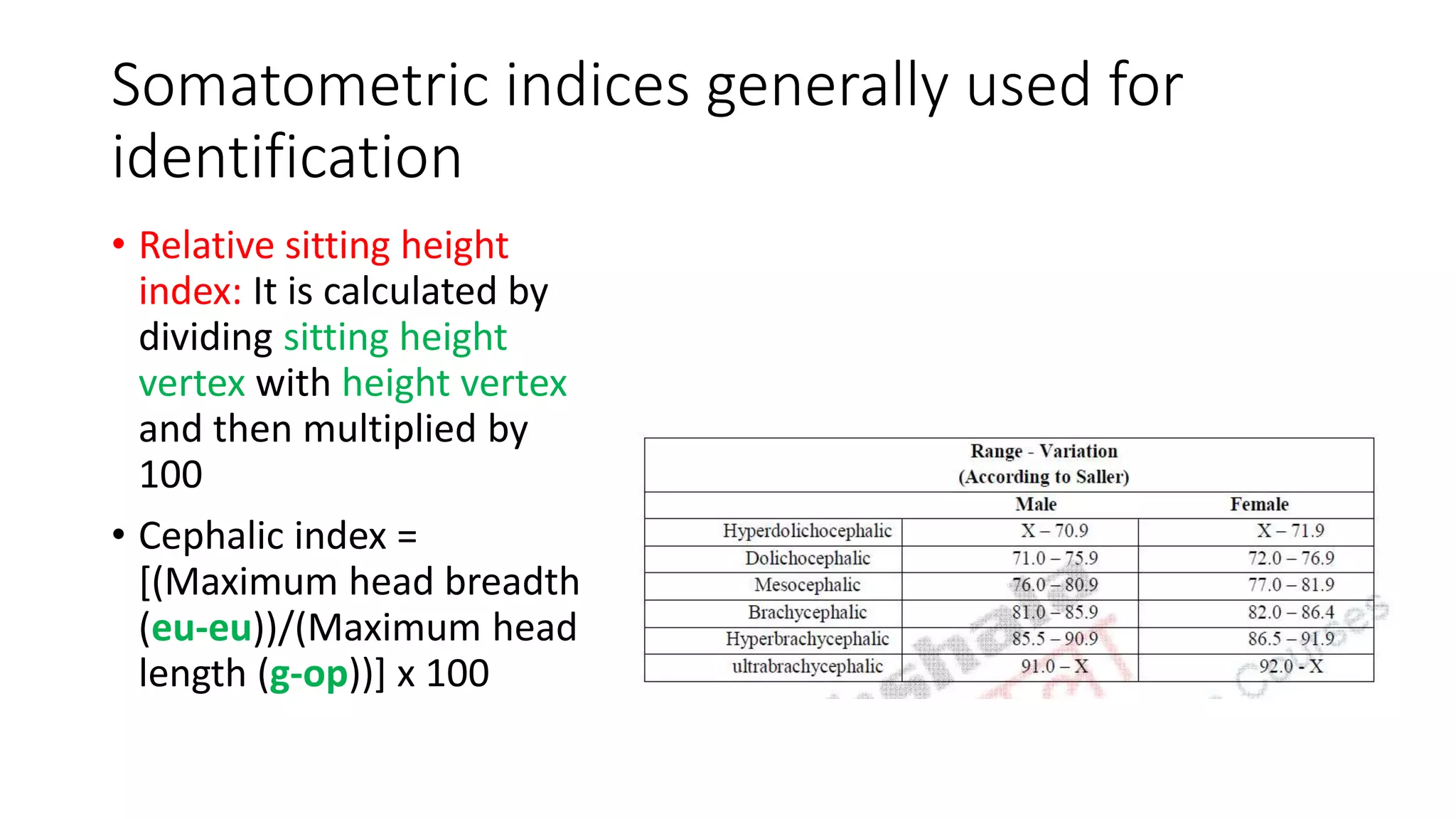 Somatometric measurements generally used for identification.pptx