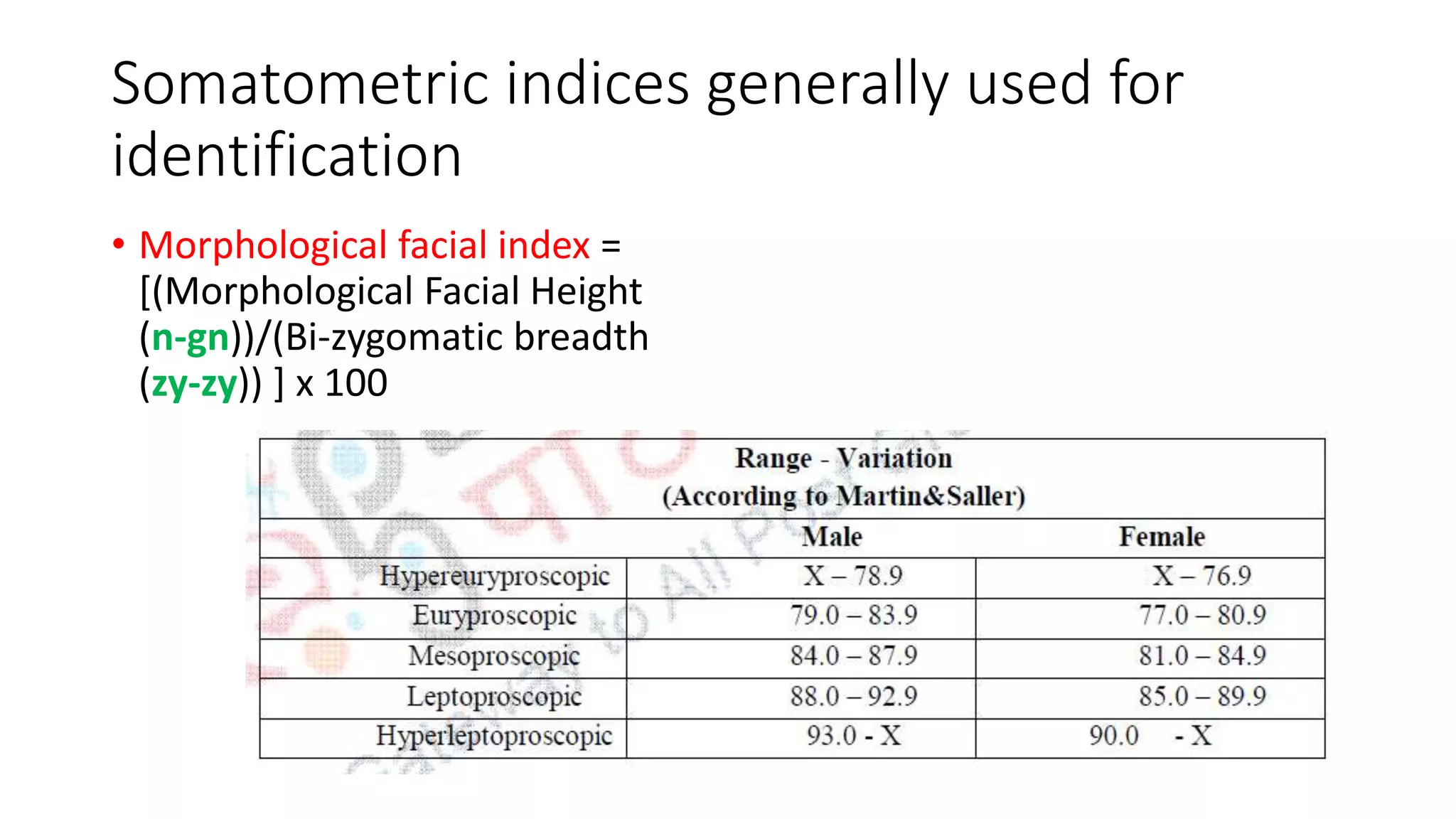 Somatometric measurements generally used for identification.pptx