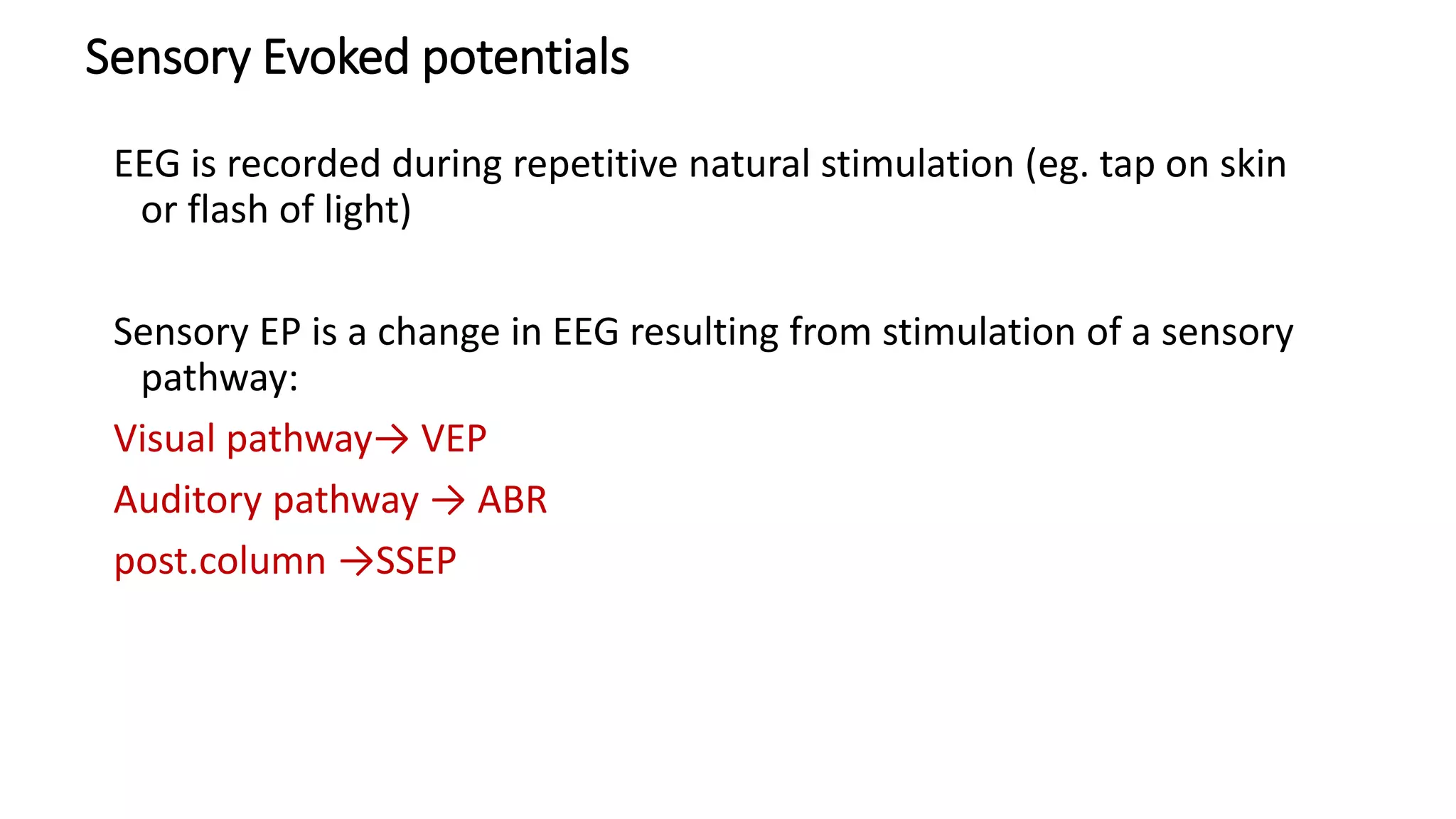 Somatosensory evoked potential | PPTX