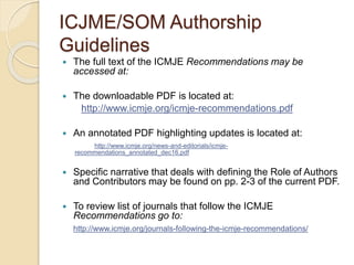 Som authorship guidelines jan 2017 updates | PPTX