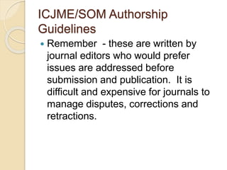 Som authorship guidelines jan 2017 updates | PPTX