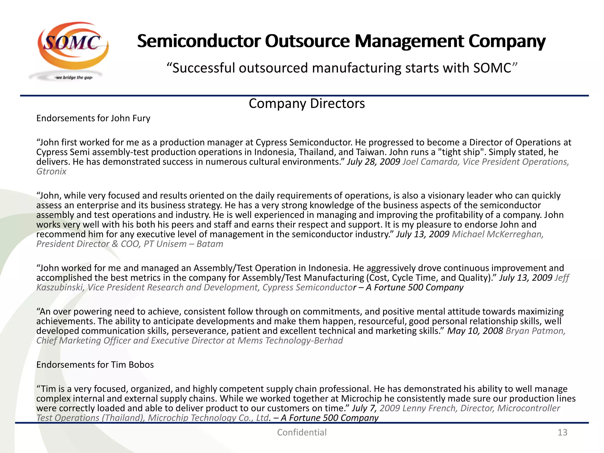 Somc Company Presentation | PPT