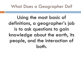 Basics Of Geographic Study | PPT