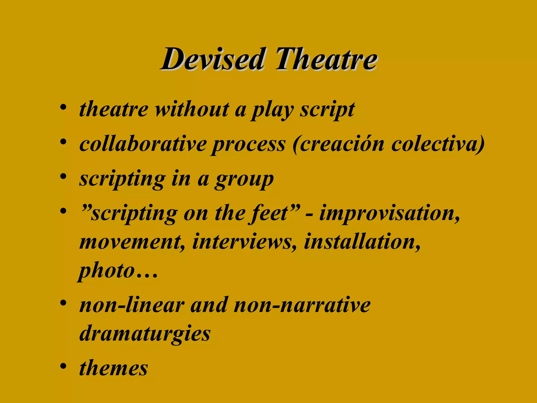 Some genres of applied drama & theatre | PPT