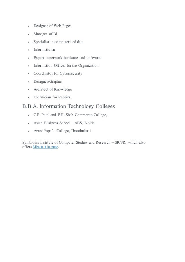 Some important and basic details about BBA in IT scope: | DOCX